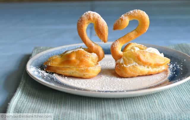 Pâte à Choux Swans with Cream Cheese Chantilly - Zesty South Indian Kitchen