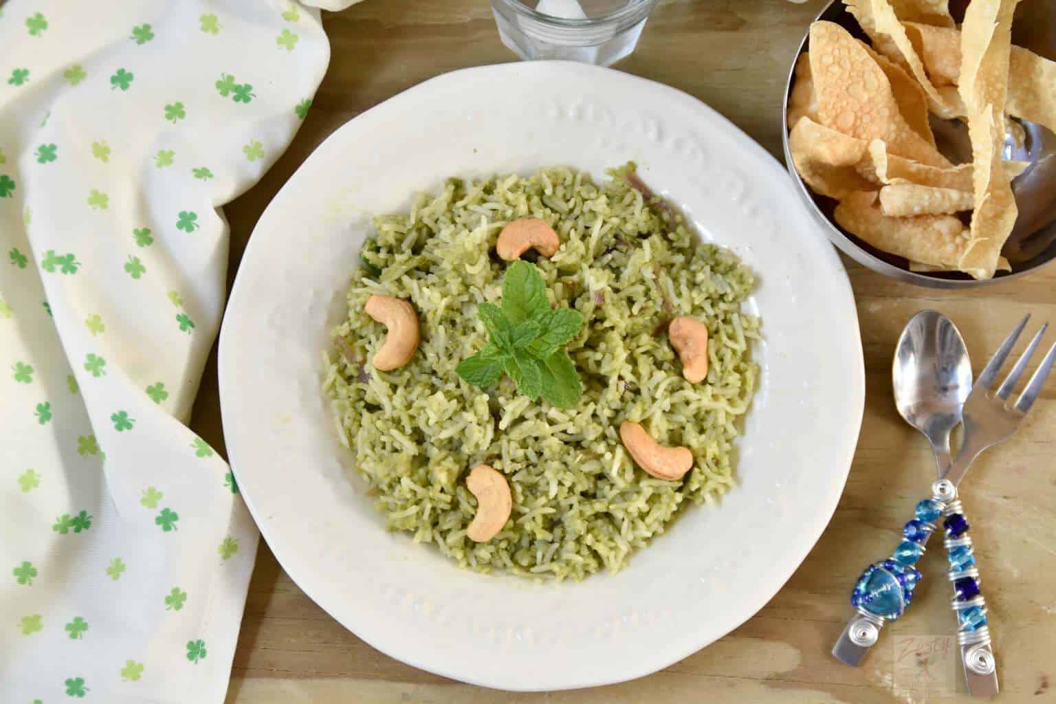 Mint Coconut Rice - Zesty South Indian Kitchen