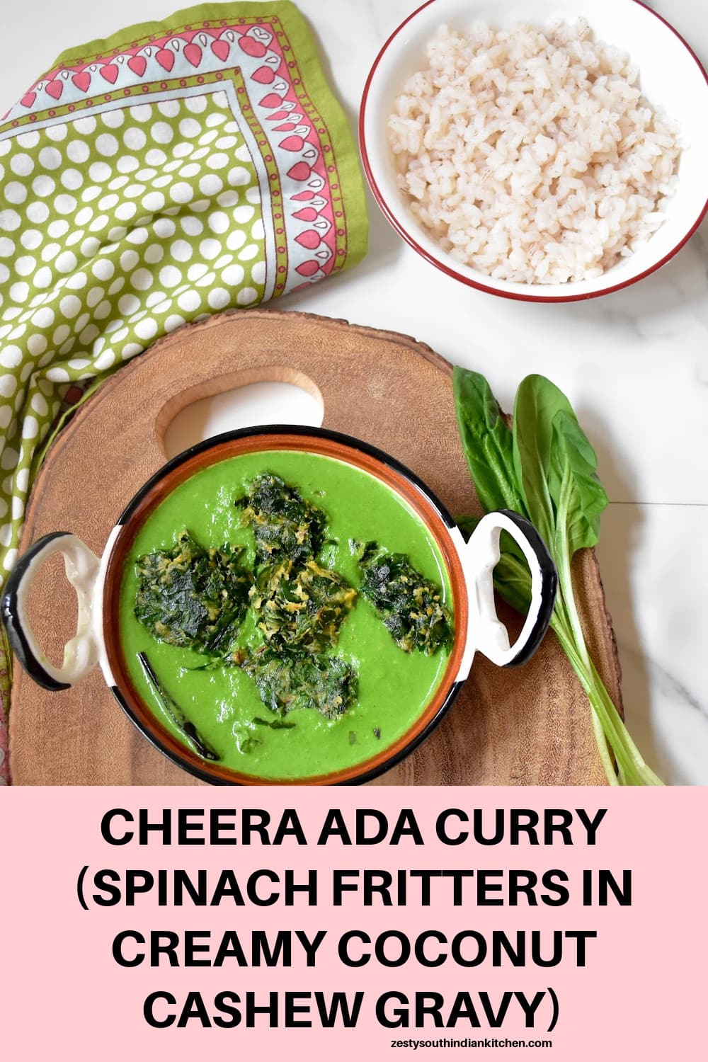 Cheera Ada curry (Spinach fritters in creamy coconut cashew gravy ...